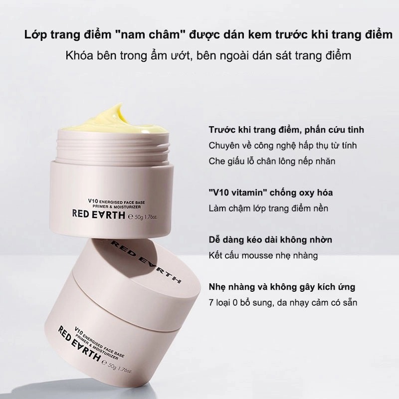 [ CHIẾT ] Kem Lót Red Earth V10 Energised Face Base hộp nhỏ mini mẫu ...
