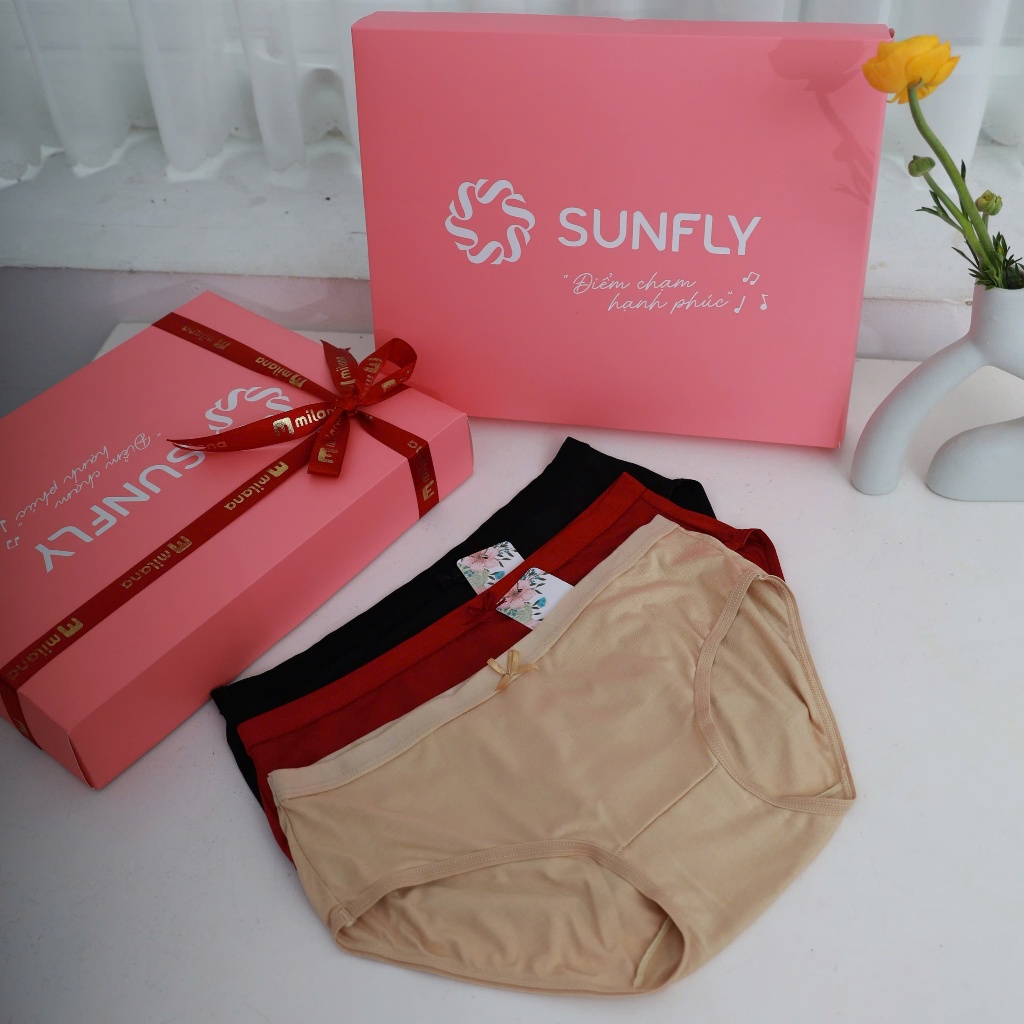 Quần lót SUNFLY thun lạnh trơn PA423 mềm mịn, thoải mái, thoáng khí, co ...