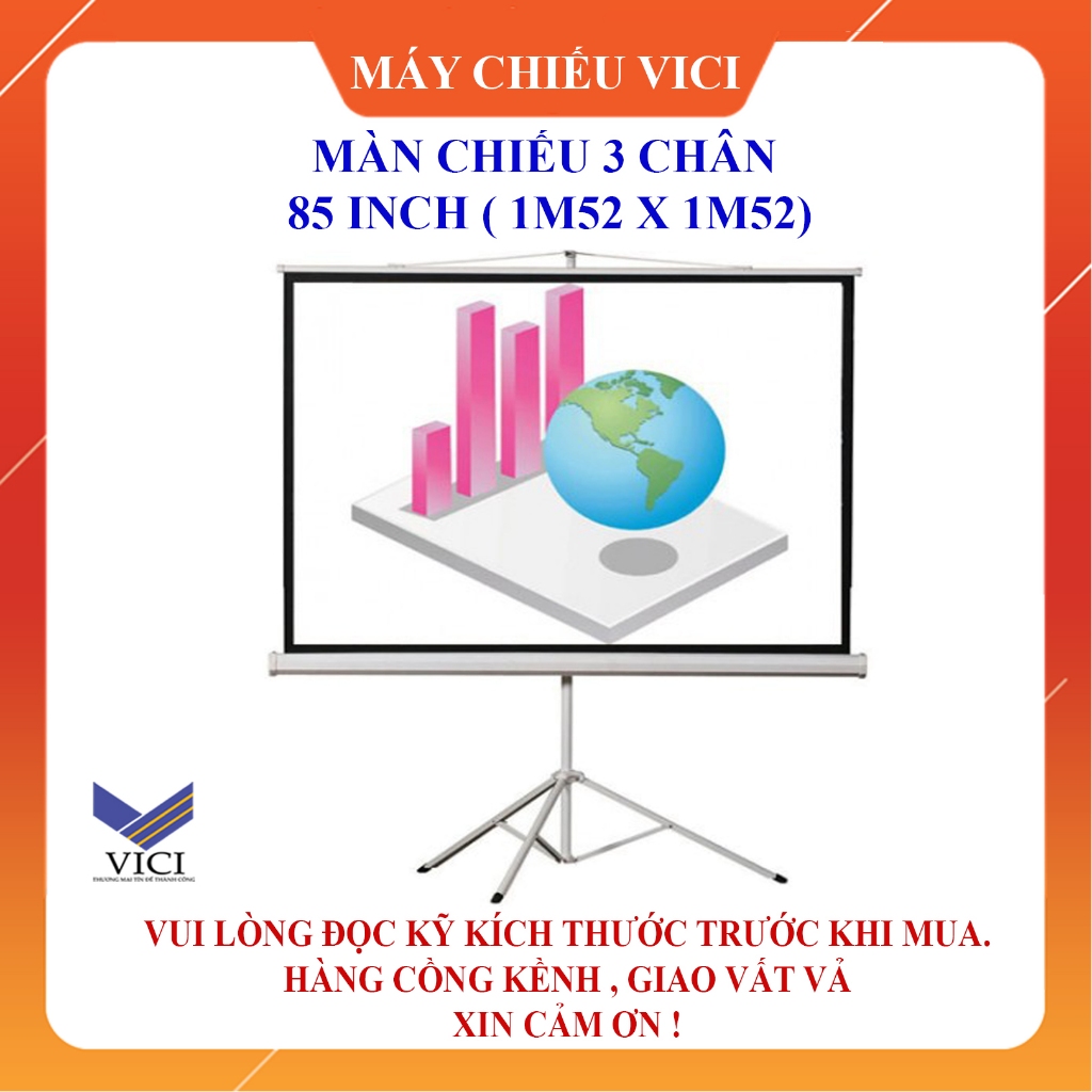 Màn Chiếu 3 Chân 85inch Kích Thước 1m52 x 1m52 Chính Hãng. màn chiếu di ...
