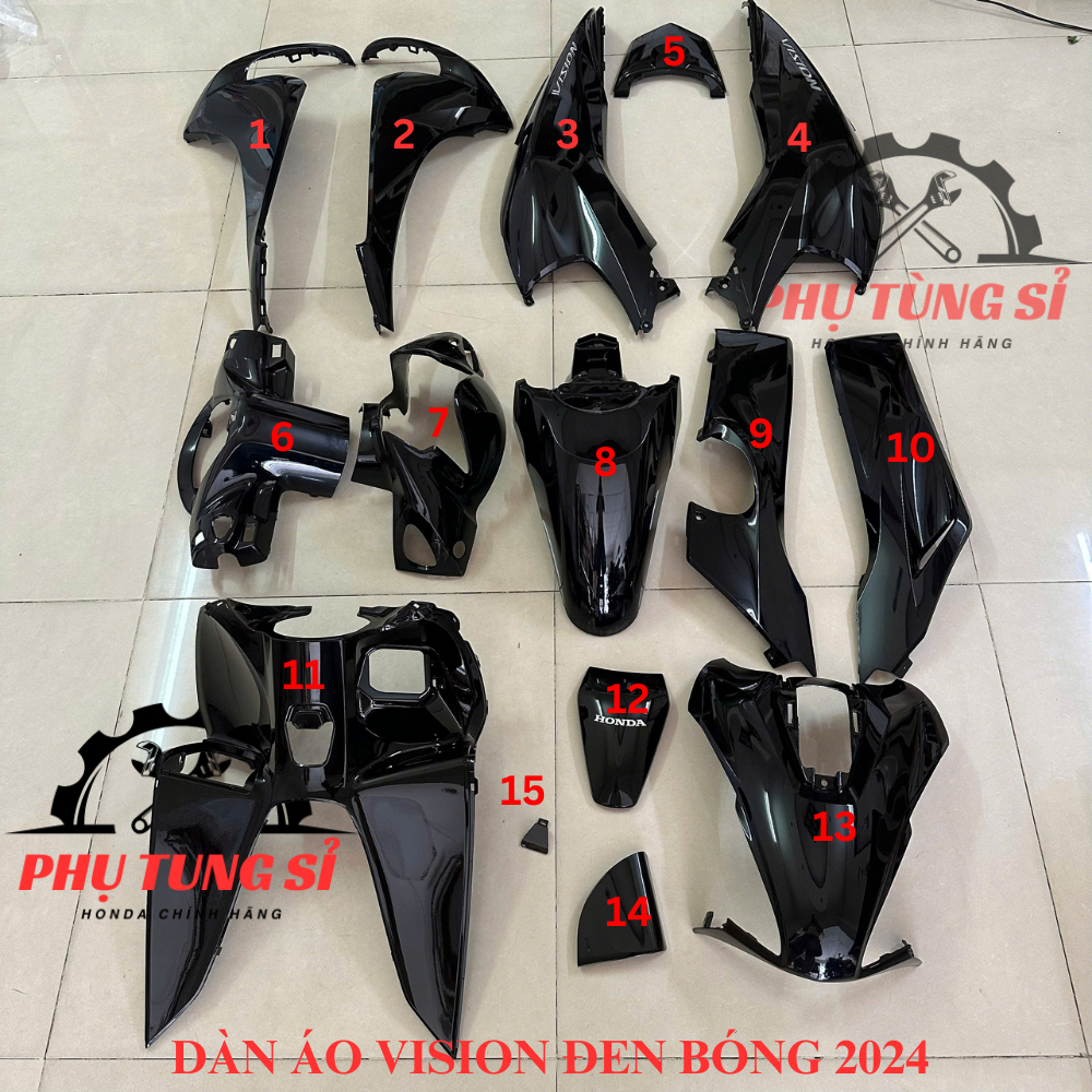 DÀN ÁO VISION ĐEN BÓNG ĐỜI 2024 ZIN HÃNG ( BÁN LẺ TỪNG MÓN ) | Shopee ...