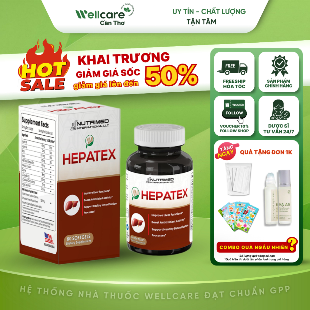 [CHÍNH HÃNG] Bổ Gan NMI Hepatex [USA] Hỗ trợ tăng cường chức năng gan ...