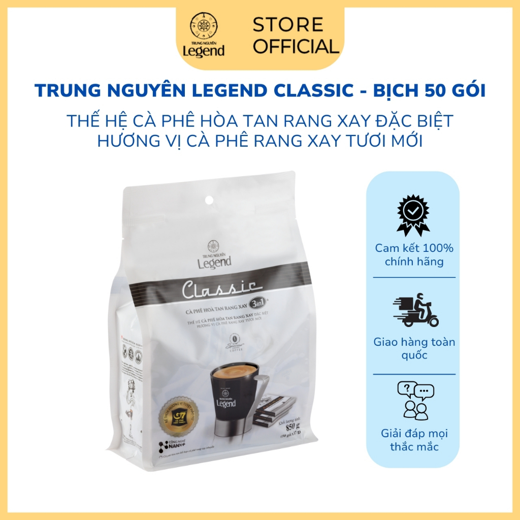 Cà Phê Legend Classic Sữa Hòa Tan Trung Nguyên Legend - Bịch 50 gói ...