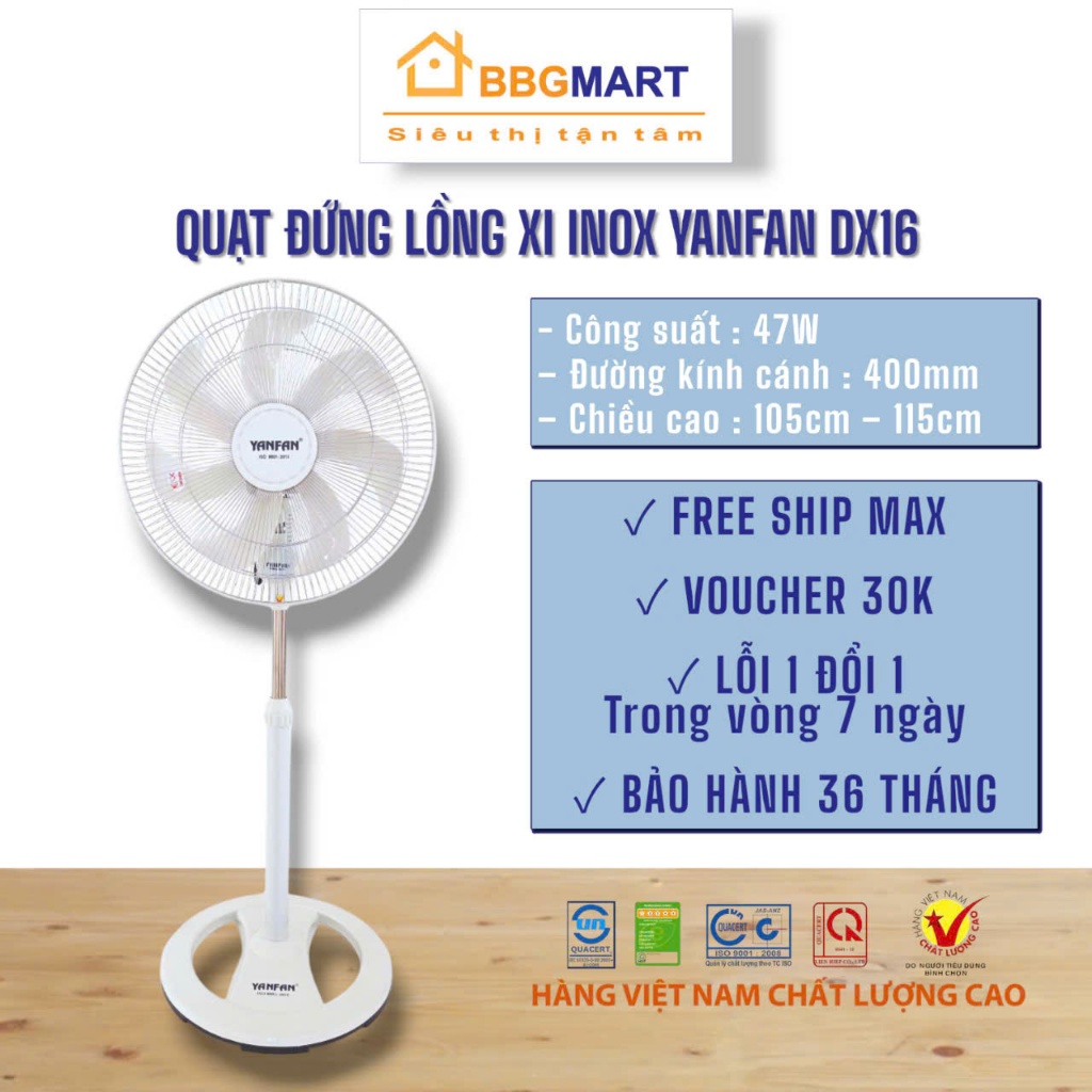 QUẠT ĐỨNG LỒNG XI YANFAN DX16 công suất 47w - bảo hành chính hãng | Shopee Việt Nam