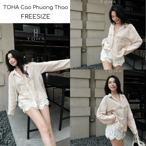 Áo Sơ Mi Thêu Nơ Cao Cấp Kem By TOHA CPT | Shopee Việt Nam