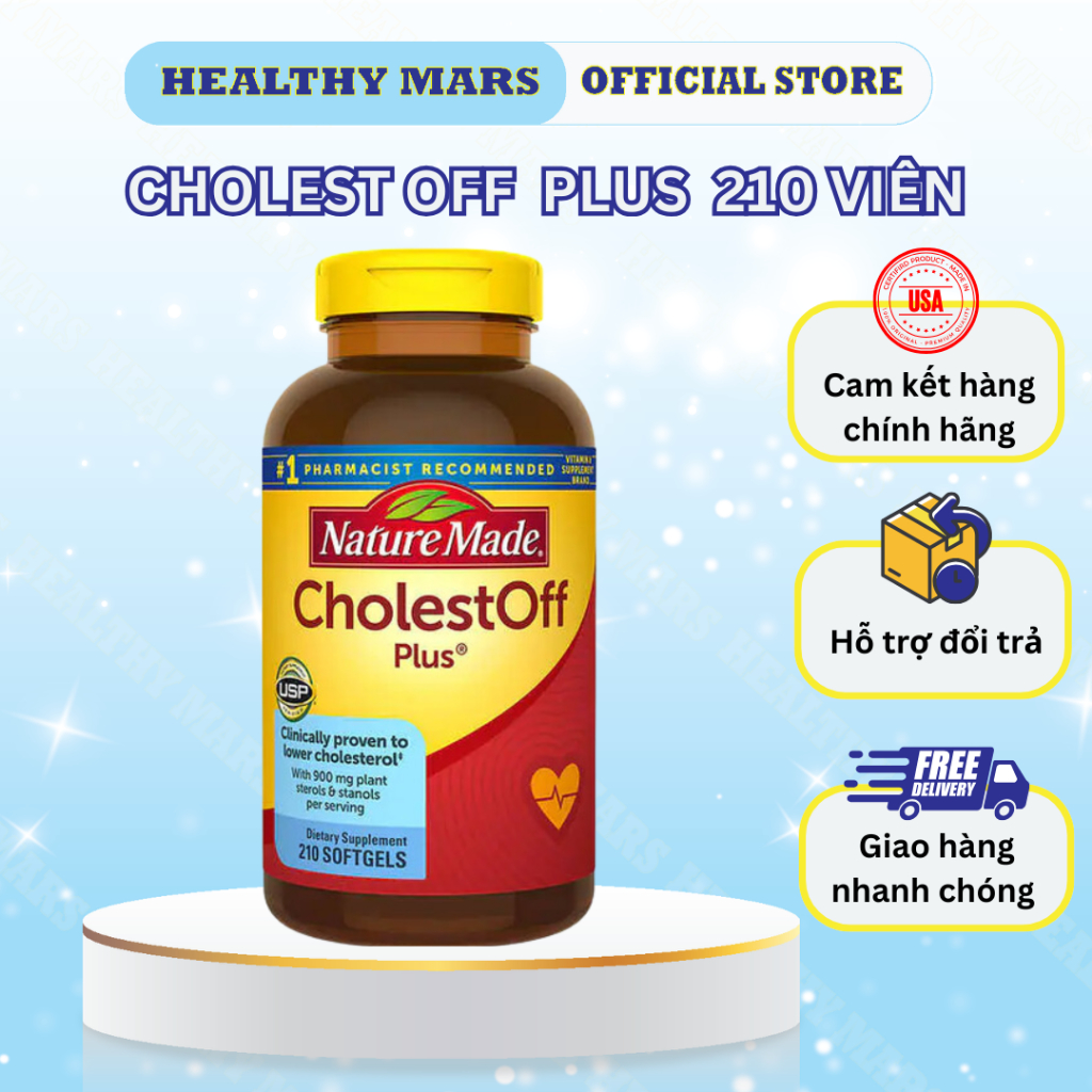 VIÊN GIẢM CHOLESTEROL TRONG MÁU NATURE MADE CHOLEST OFF PLUS 210 VIÊN ...