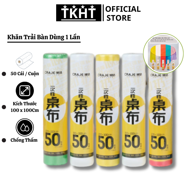 Khăn Trải Bàn Dùng Một Lần Kích Thước 100x100cm Cuộn 50 Cái Chất Liệu PE Đa Năng SP4123260624 ...
