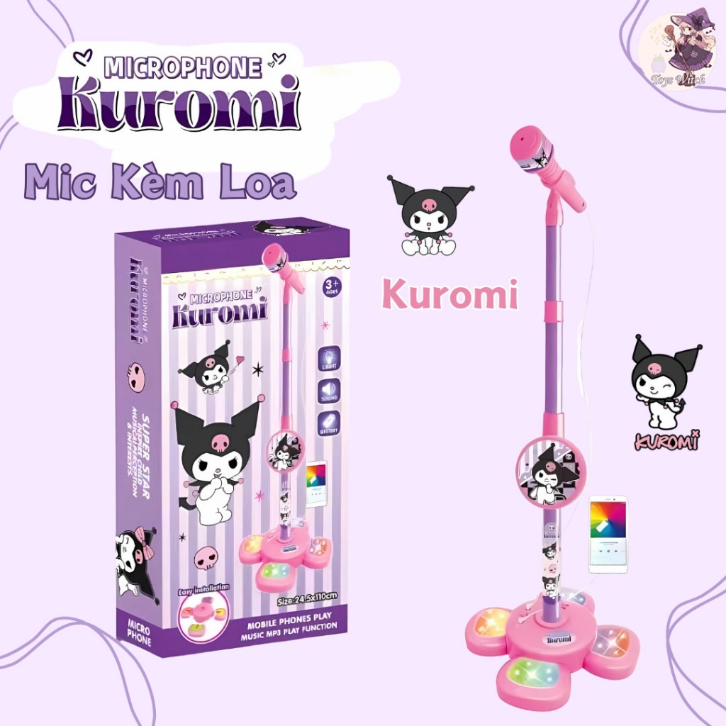 Đồ Chơi Mic Cây Kuromi Kèm Loa Hát Thú Vị Hỗ Trợ Kết Nối Bluetooth Đa ...