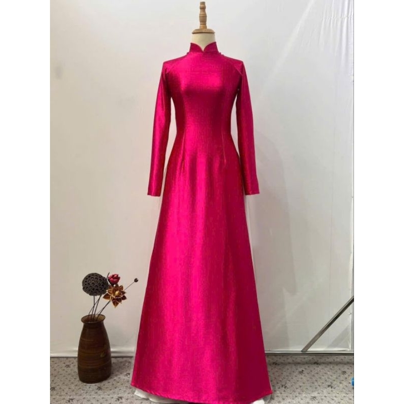 Áo dài trơn chất liệu lụa Ruby cao cấp,Áo dài truyền thống đủ màu. | Shopee Việt Nam