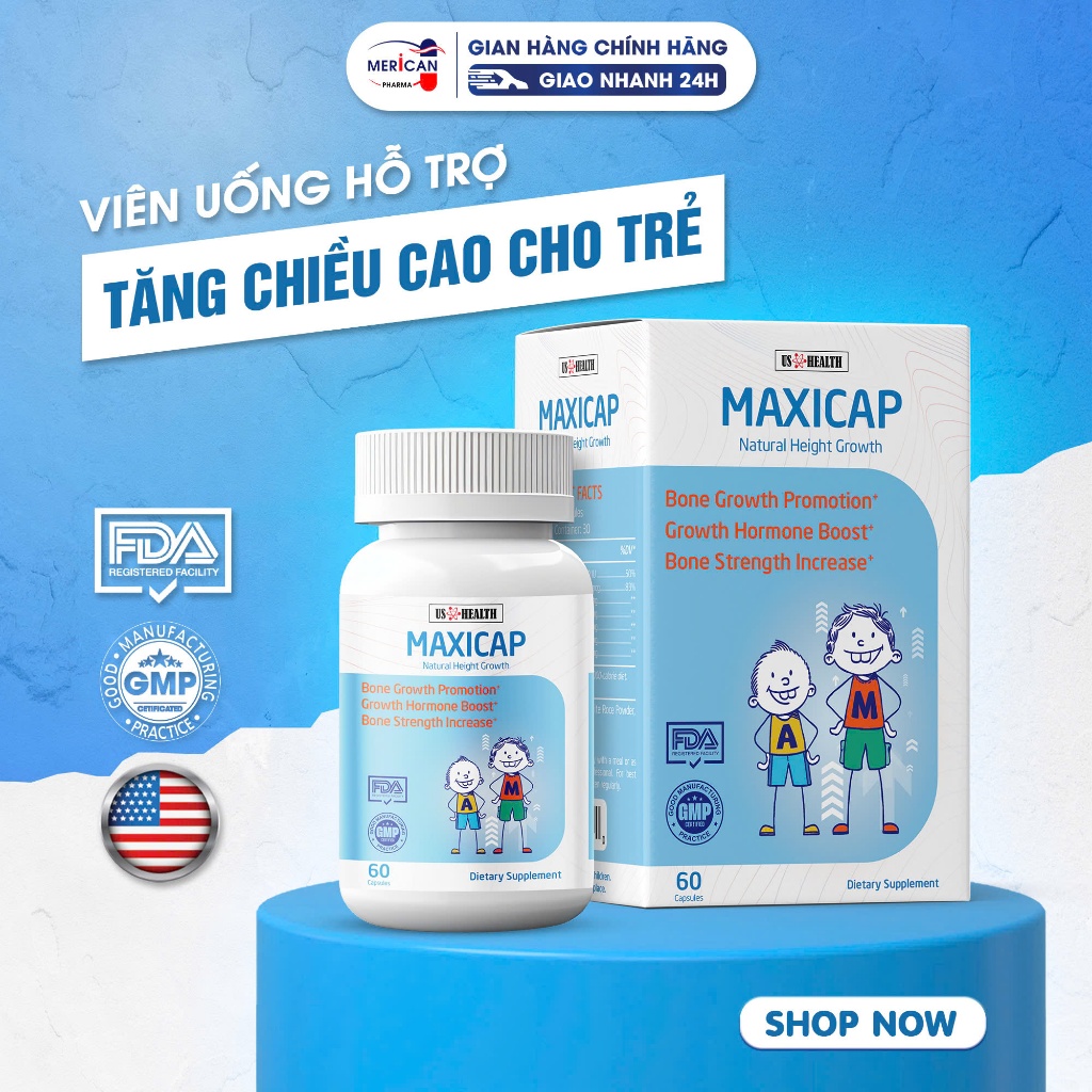 [CHÍNH HÃNG] Viên uống hỗ trợ tăng chiều cao cho trẻ Maxicap lọ 60 viên ...