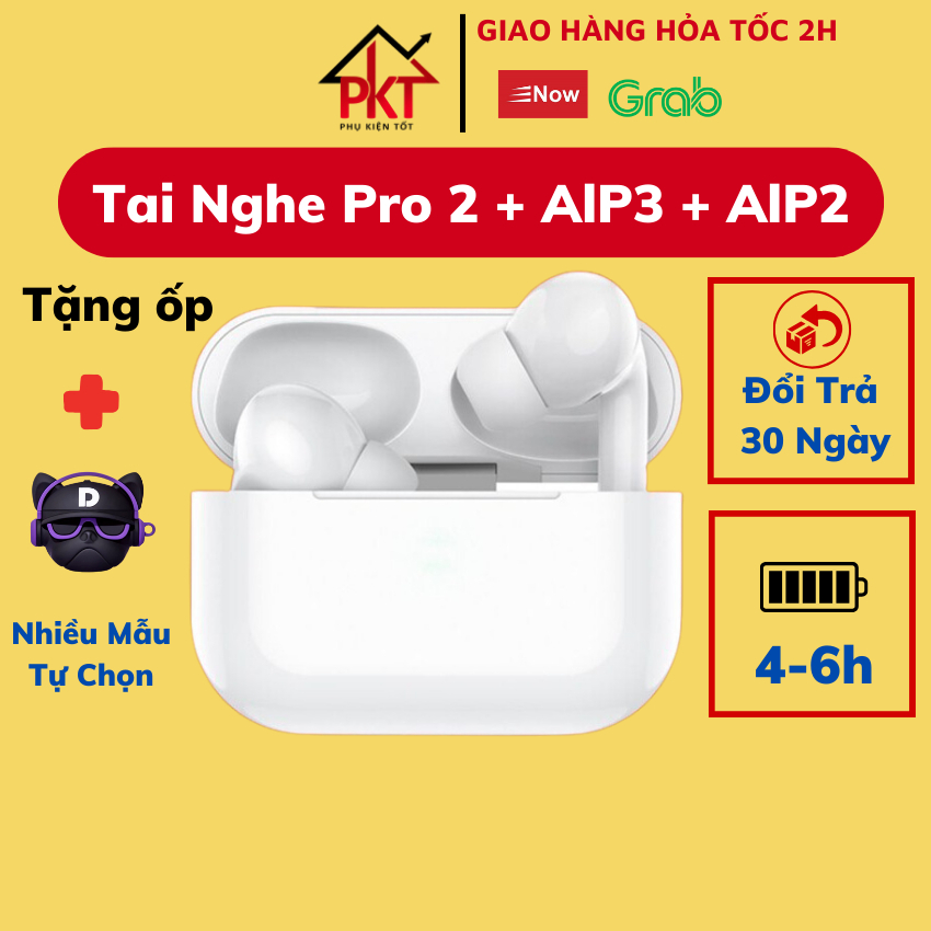 ai Nghe Bluetooth AIP Pro02 Bản Cao Cấp 2025, Tai Nghe Không Dây Full Chức Năng Tặng Ốp Tai Nghe ...