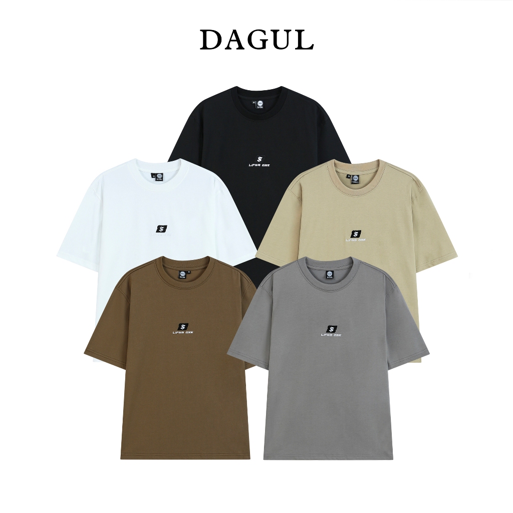 Áo cotton 250gsm nam nữ Fom Oversize DAGUL logo thêu nổi cao cấp ...