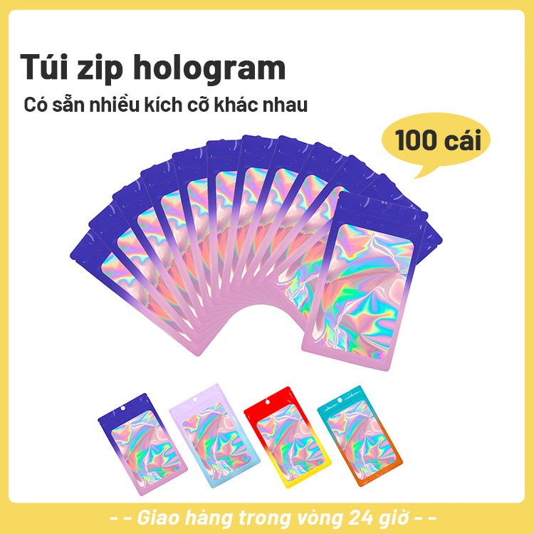 Túi zip hologram túi zip màu pastel hàng đựng quản ảnh card idol ...