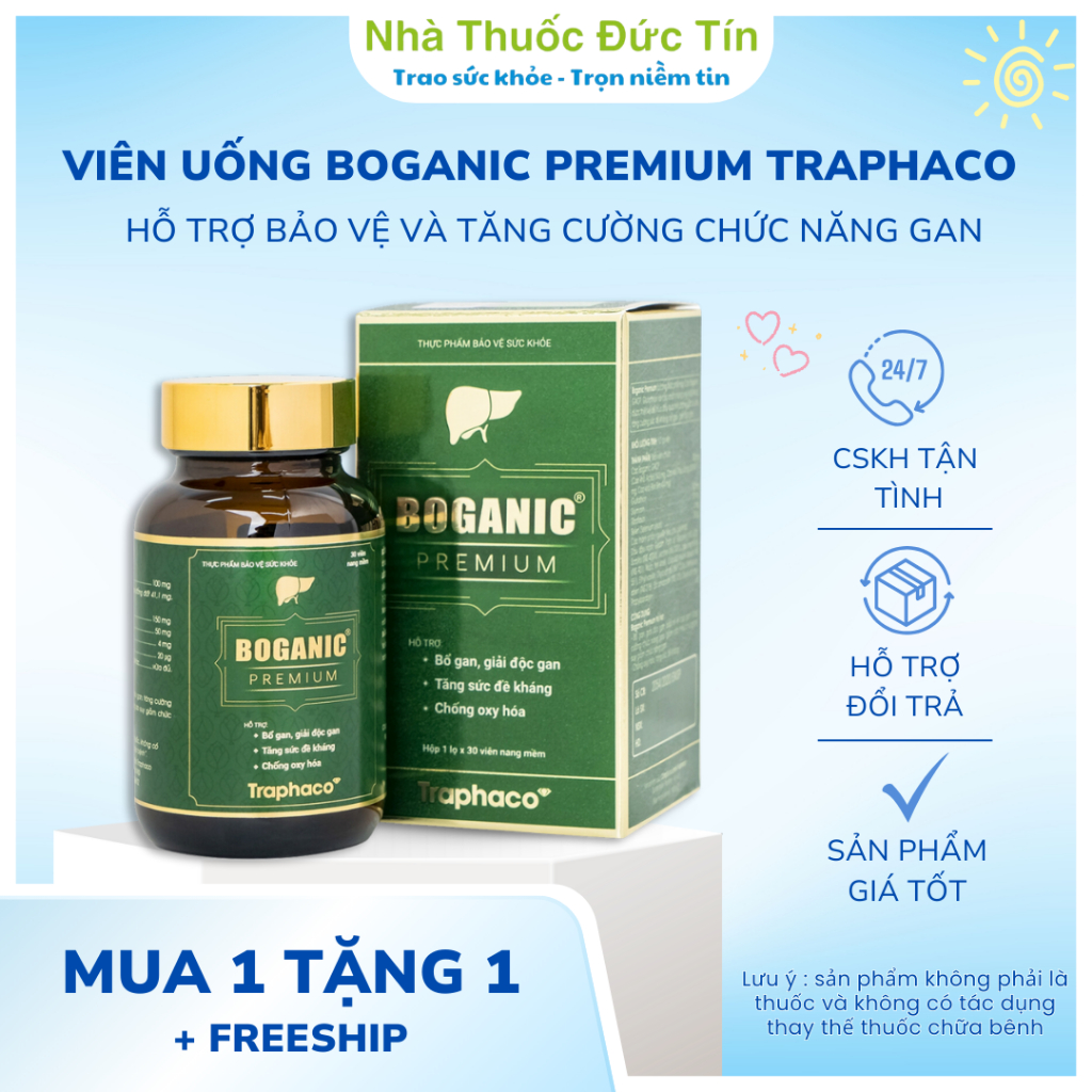 [Chính hãng] BOGANIC PREMIUM TRAPHACO Bổ Gan, Giải Độc Gan, Tăng Sức Đề ...