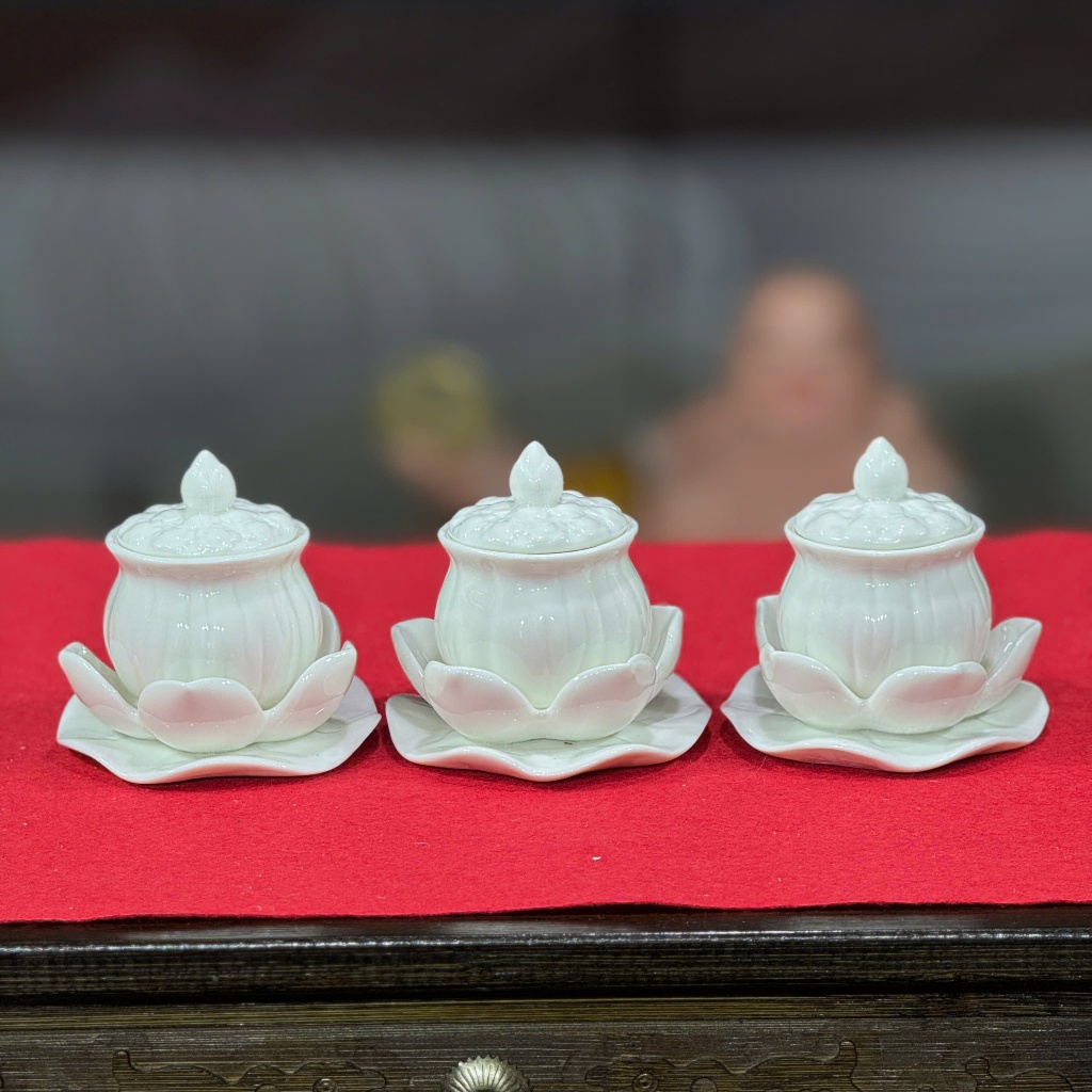 CHUN NƯỚC THỜ CÚNG HOA SEN - SỨ BẠCH ĐỊNH NHẬP KHẨU - THỜ CÚNG TRANG ...