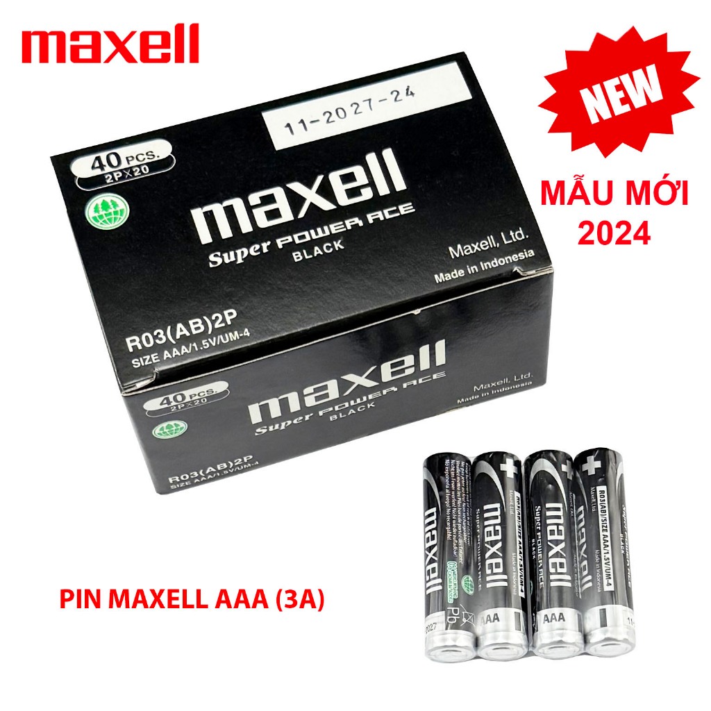 Hộp 40 viên pin đũa AAA ( 3A ) Maxell R03P - Hàng chính hãng Maxell Super Power Ace | Shopee ...