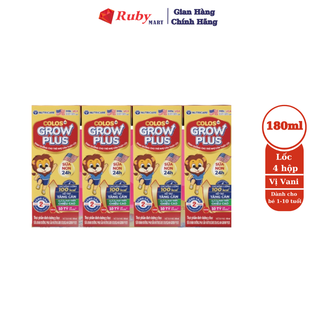 Lốc 4 hộp sữa bột pha sẵn Nutricare Colos 24h Grow Plus phát triển toàn ...