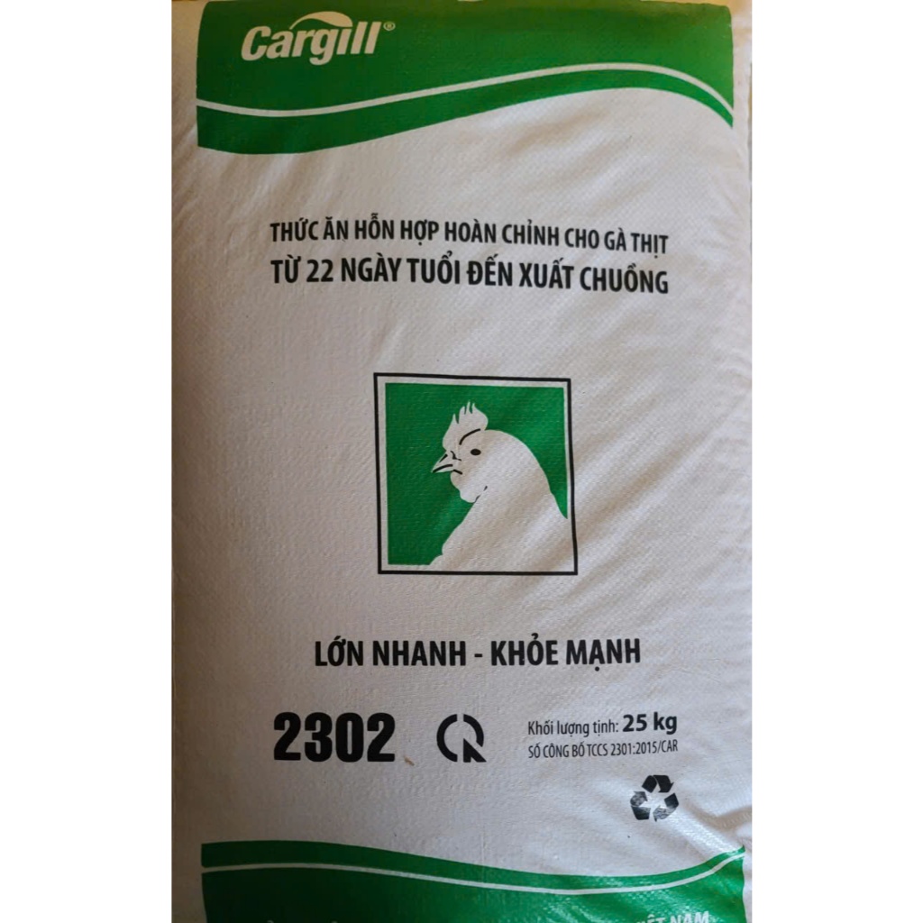 Cám Gà Lớn 2302 Cargill 19 đạm viên 2.5li Bao 25kg hàm lượng dinh dưỡng ...