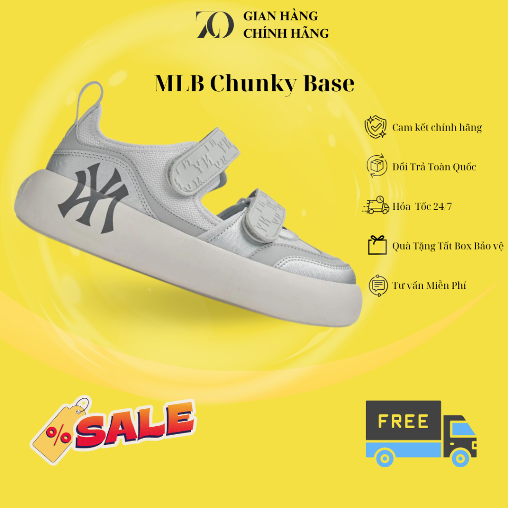 [ Chính Hãng ] Giày MLB Chunky Base New York Yankess Grey Full Box ...