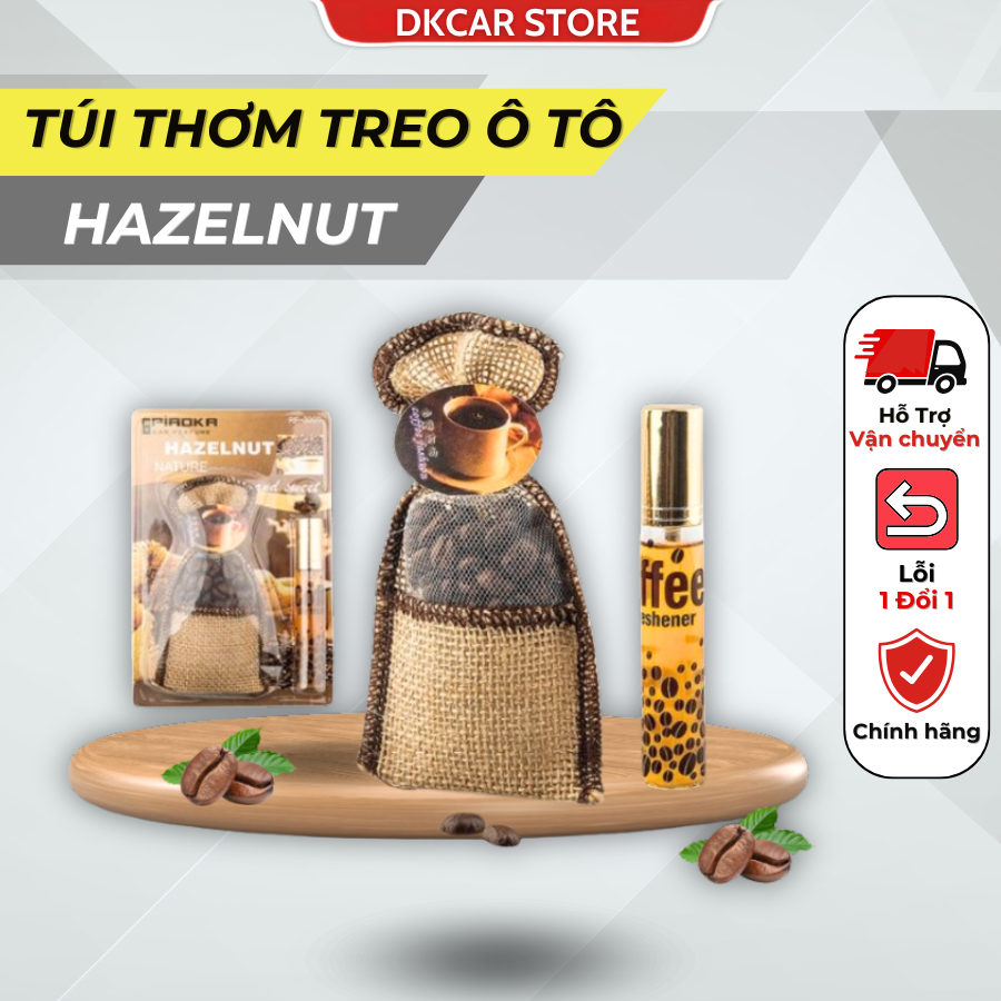 Túi Thơm Cafe Hazelnut Treo Ô Tô Tặng Có Kèm Chai Tinh Dầu Cafe ...