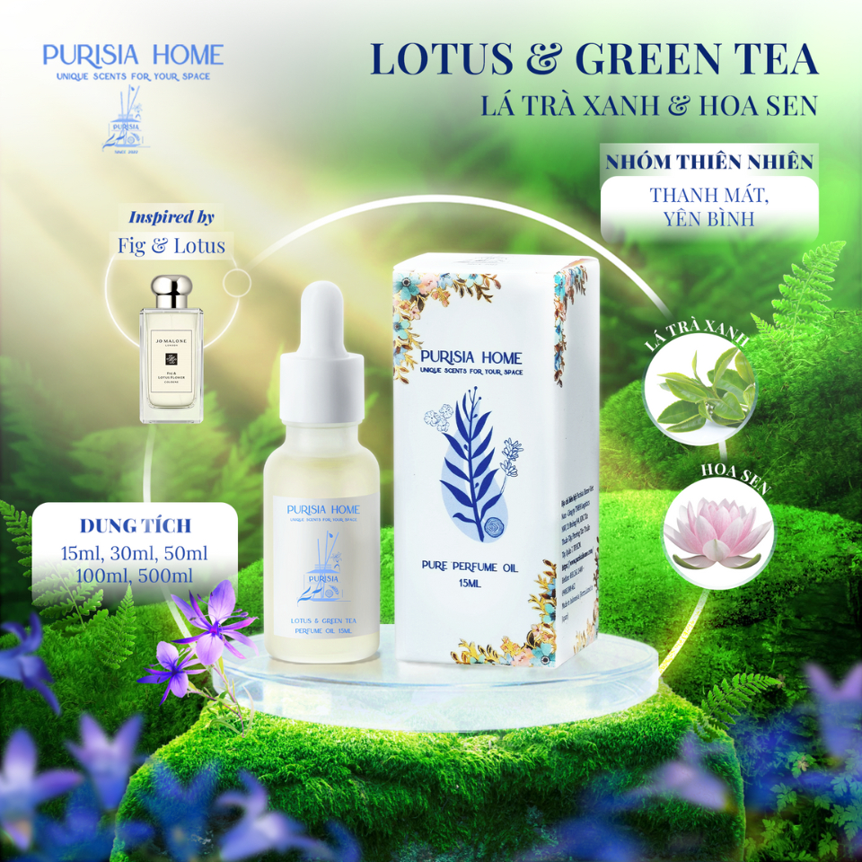(15ml/30ml/50ml) Lotus & Green Tea - Tinh dầu thơm phòng, nước hoa ...