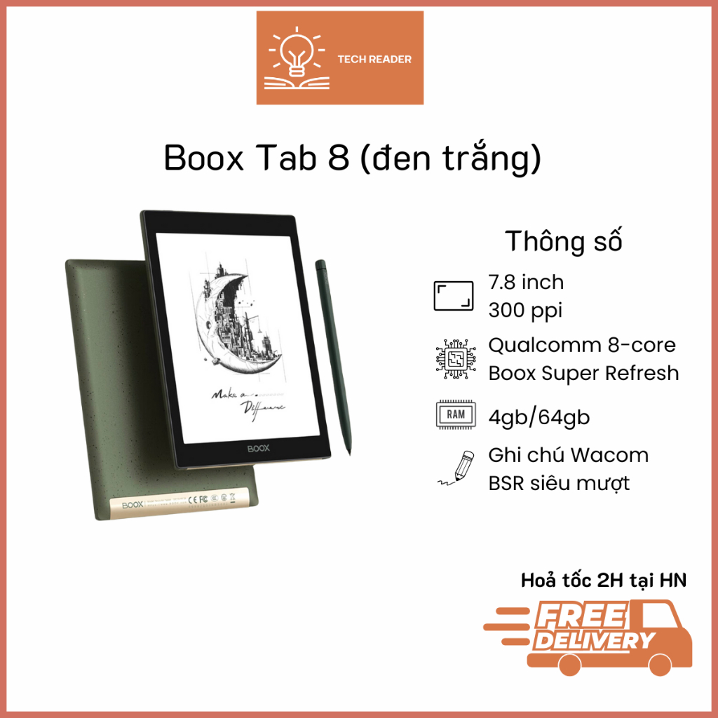Máy đọc sách Boox Tab 8 Boox Tab Ultra 8inch Boox Tab Mini đen trắng eink bảo vệ mắt - Hàng ...