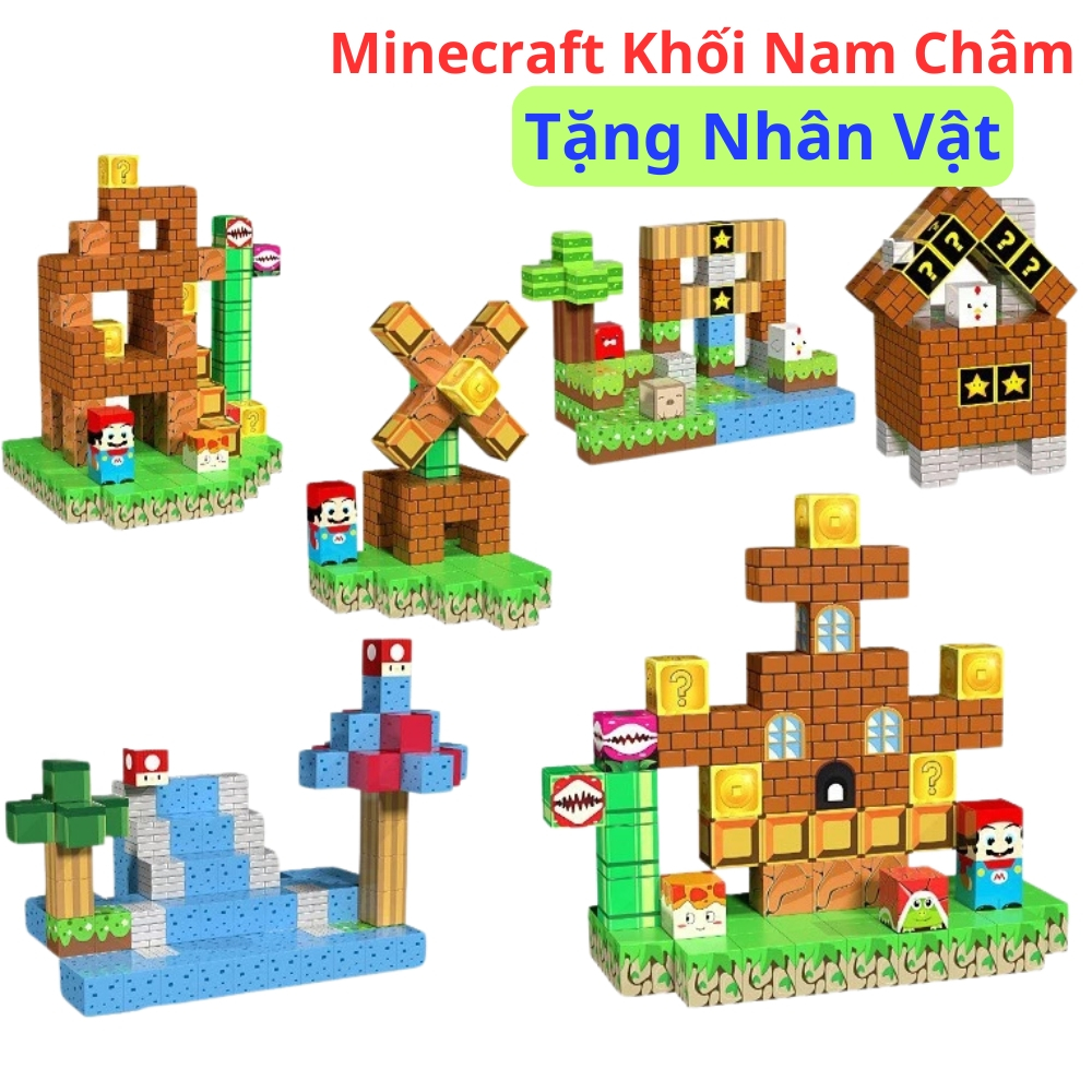 Đồ chơi nam châm từ tính minecraft cho bé mô hình lắp ráp kiến trúc ...