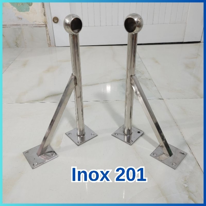 Chân đỡ bass inox gắn tường có cây chống lỗ phi 25mm nhiều kích thước ...