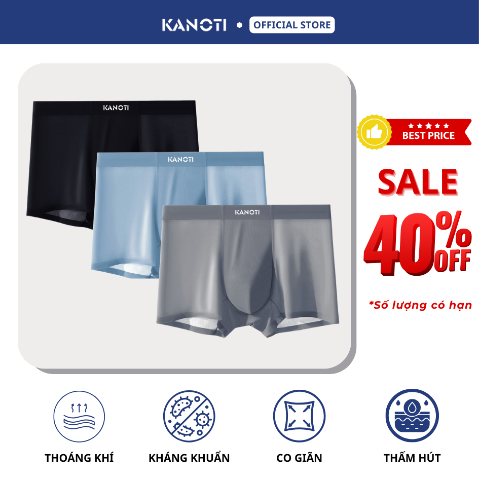 Combo 3 Quần lót nam thun lạnh cao cấp KANOTI, quần sịp đùi nam không ...