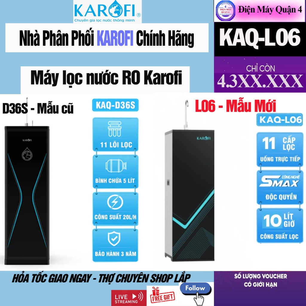 [Karofi D36S] Máy Lọc Nước RO Karofi KAQ-D36S - 11 Cấp Lọc, hàng chính hãng | Shopee Việt Nam