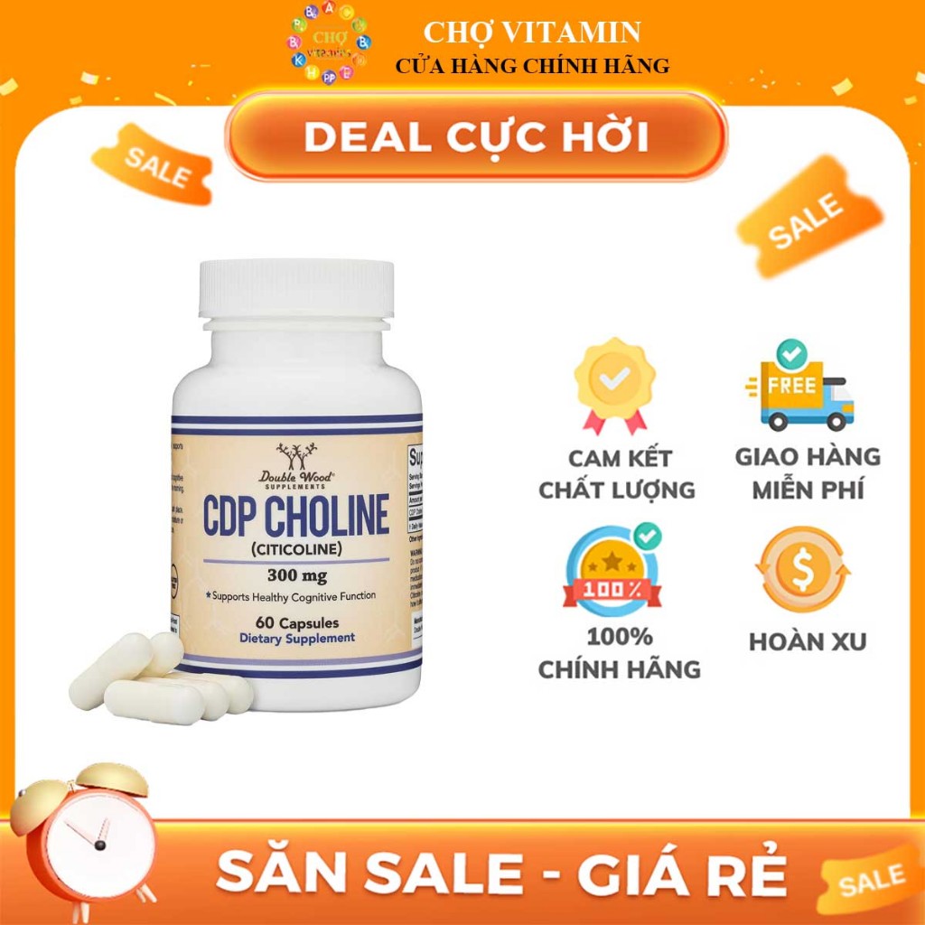 Double Wood CDP Choline (Citicoline) 300mg - Hỗ Trợ Chức Năng Não Bộ ...