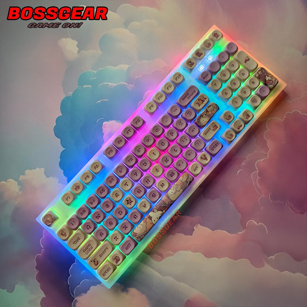 Bàn phím cơ Custom SK98 Lolita Rabbit, LED RGB, Hotswap 5 chân, Tray mount, Không dây 3 Modes ...