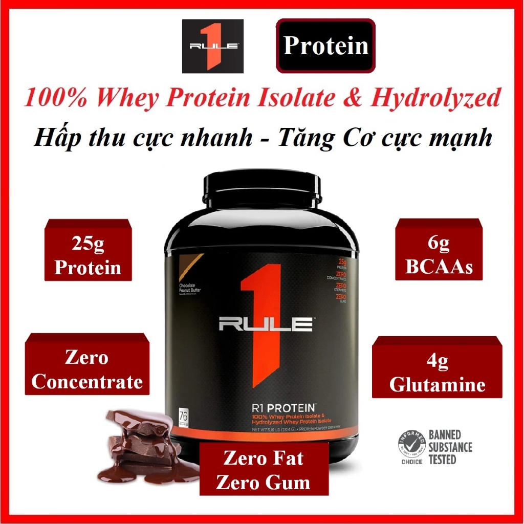 Rule 1 Protein 5Lbs – Bổ sung Protein 100% Whey Isolate & Hydrolyzed ...
