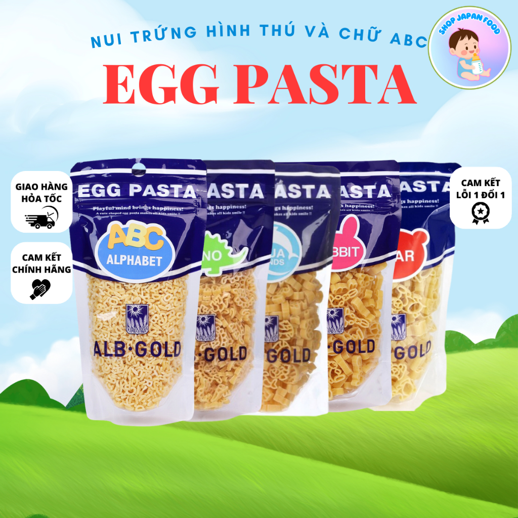 NUI TRỨNG EGG PASTA HÌNH THÚ VÀ CHỮ ABC 90GRAM | Shopee Việt Nam