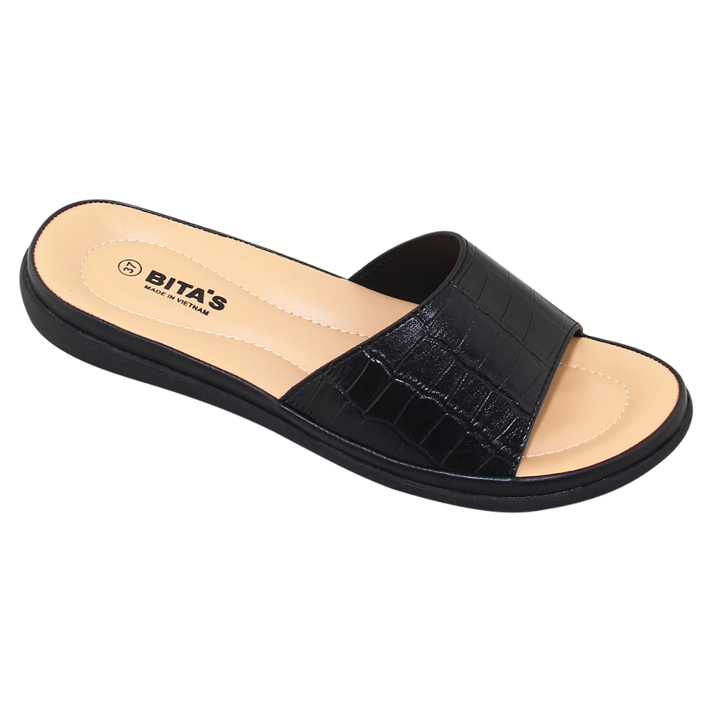 Dép quai ngang nữ Bita's DYN.171 (Đen + Kem) | Shopee Việt Nam