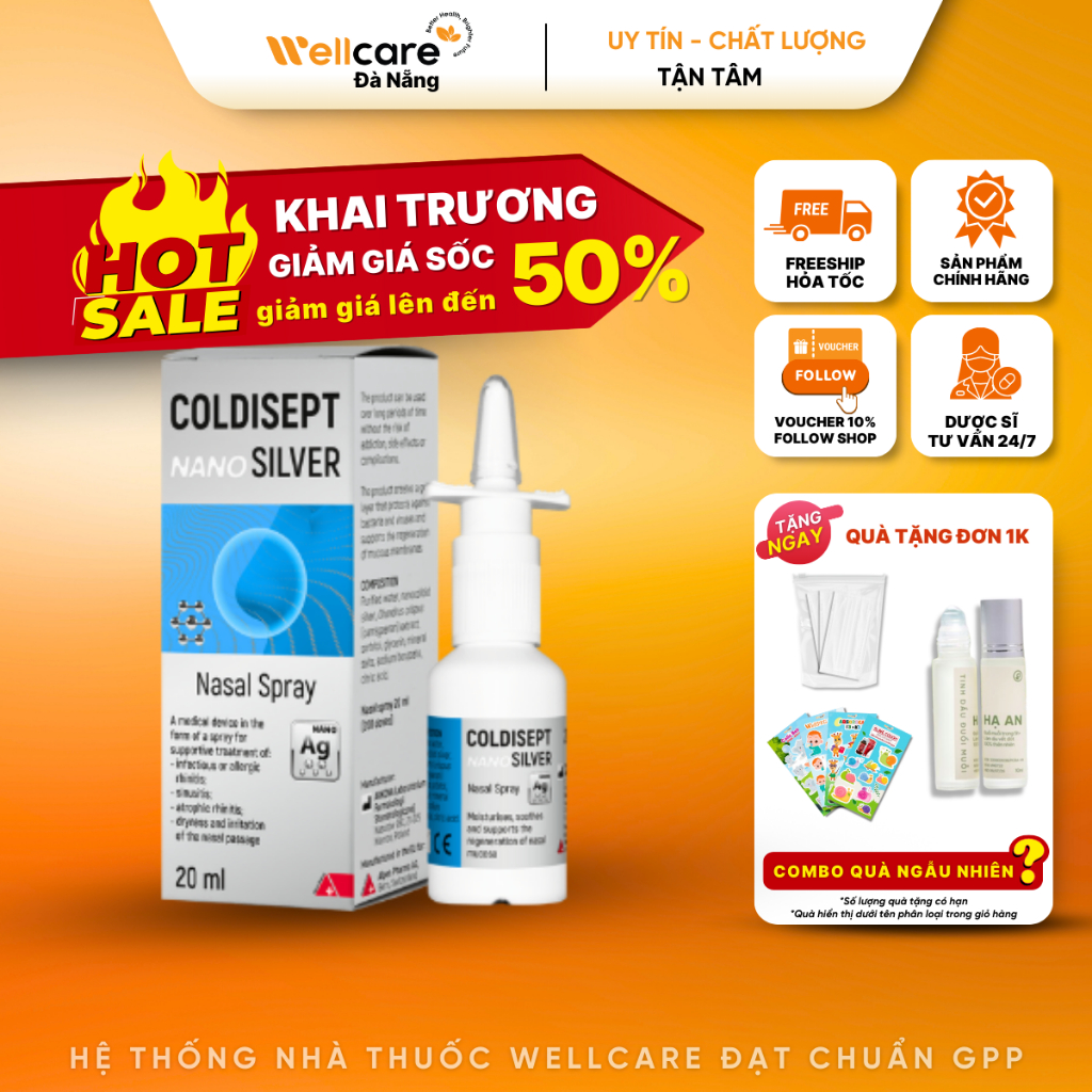[ KHAI TRƯƠNG QUÀ XỊN] Coldisept Nasal Spray - Hộp 20ml Xịt mũi Nano ...