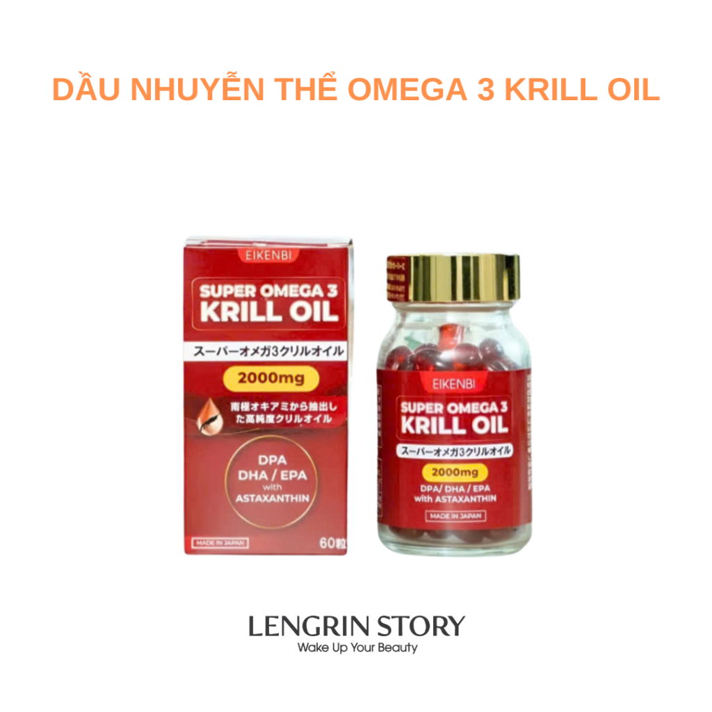 Dầu Nhuyễn Thể - Super Omega 3 Krill Oil 2000mg Eikenbi (60 viên) | Shopee Việt Nam