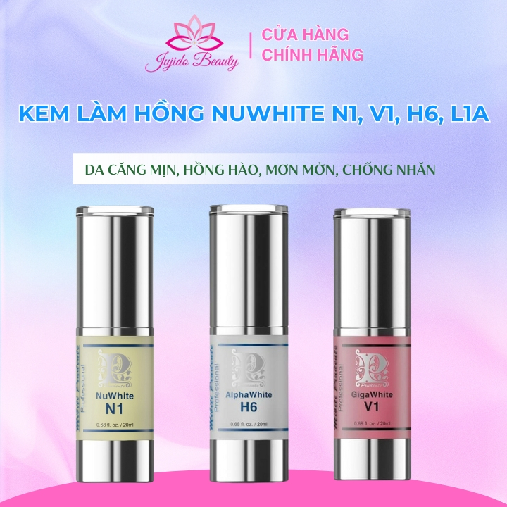 Kem nuwhite n1 20ml hồng nhũ hoa, nuwhite v1 hồng vùng kín, nuwhite h6 nách bẹn mông, nuwhite ...