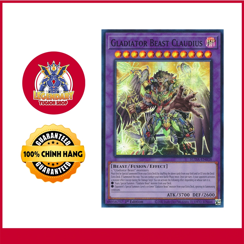[Thẻ Bài Yugioh Chính Hãng] Gladiator Beast Claudius | Shopee Việt Nam