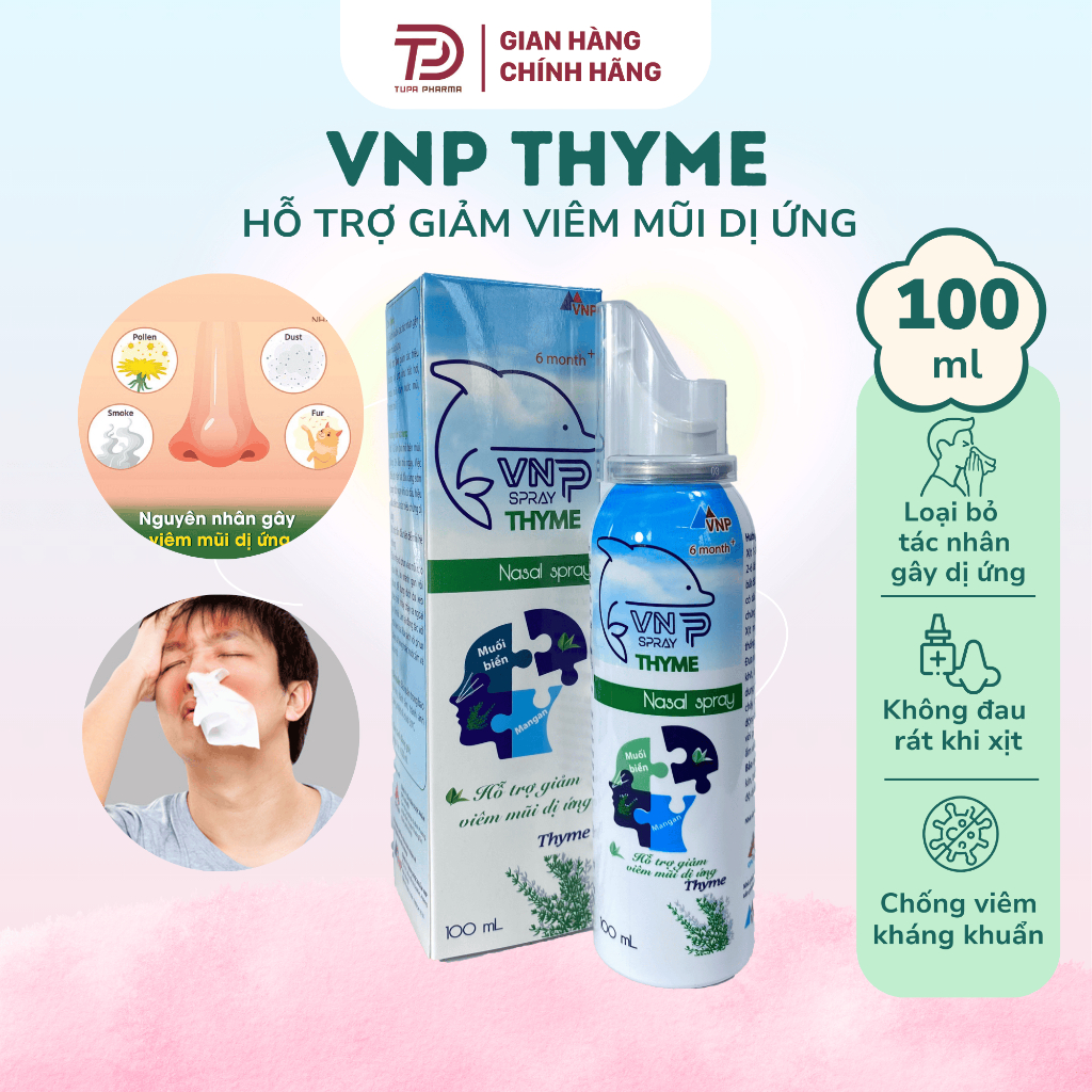 Xịt mũi VNP SPRAY THYME - Trợ thủ đắc lực cho người viêm mũi dị ứng ...