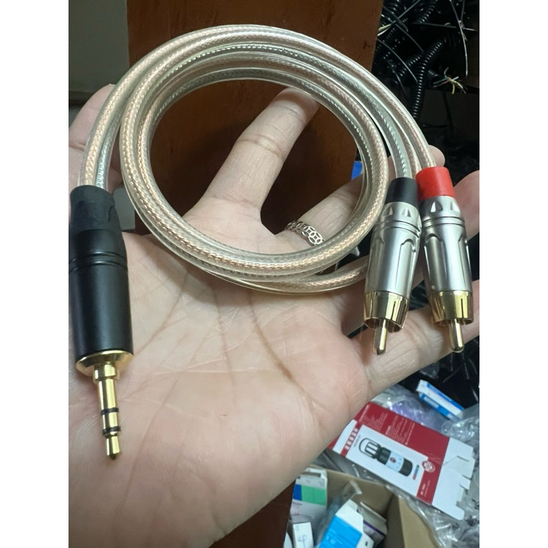 Dây 3.5mm ra 2 đầu RCA, hoa sen,av cho loa amply mã 408 chống ù | Shopee Việt Nam