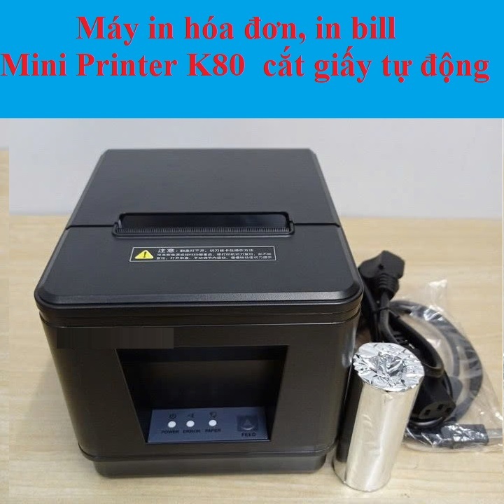 Máy in hóa đơn, in bill siêu thị, nhà hàng Mini Printer A160H bản USB ...