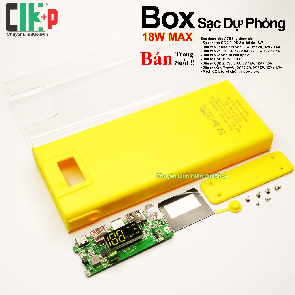 [M8 Có / Không Mạch] Box Sạc dự phòng 8 cell 18650 - Mạch Qc 3.0 18w ...