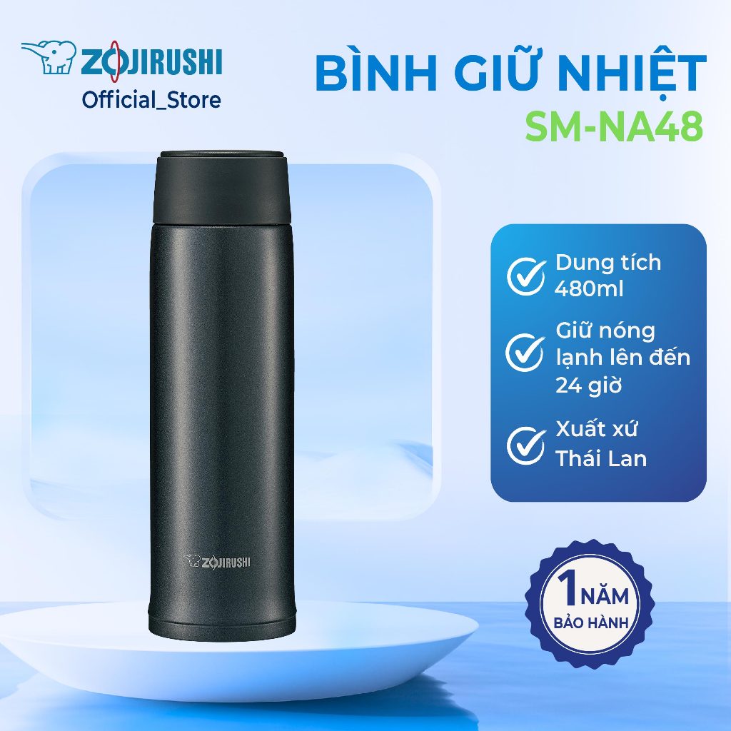 Bình giữ nhiệt Zojirushi SM-NA48-BA 0,48L(Màu đen), bảo hành giữ nhiệt 1 năm chính hãng | Shopee ...