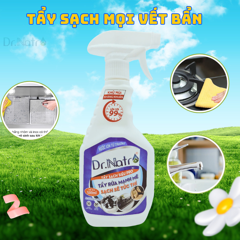 Xịt Tẩy Rửa Đa Năng Dr Natro Công Nghệ ION Từ Trường 500ml Tẩy Cặn ...