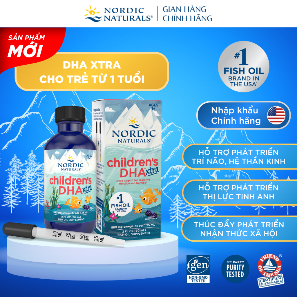 Siro Children DHA Xtra đặc biệt Nordic Naturals lọ 60ml hỗ trợ phát ...