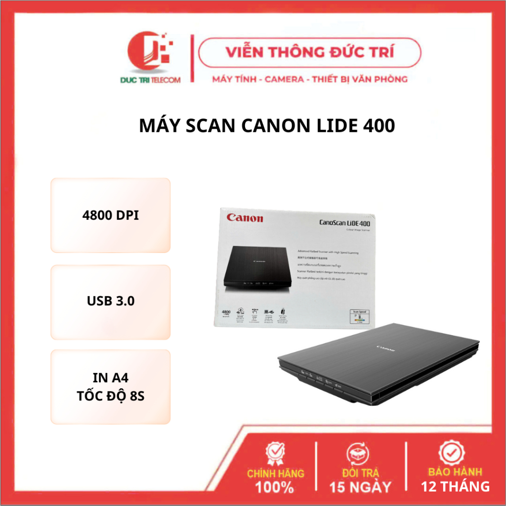Máy Scan Canon Lide 400 (A4, Flatbed, USB), hàng chính hãng | Shopee Việt Nam