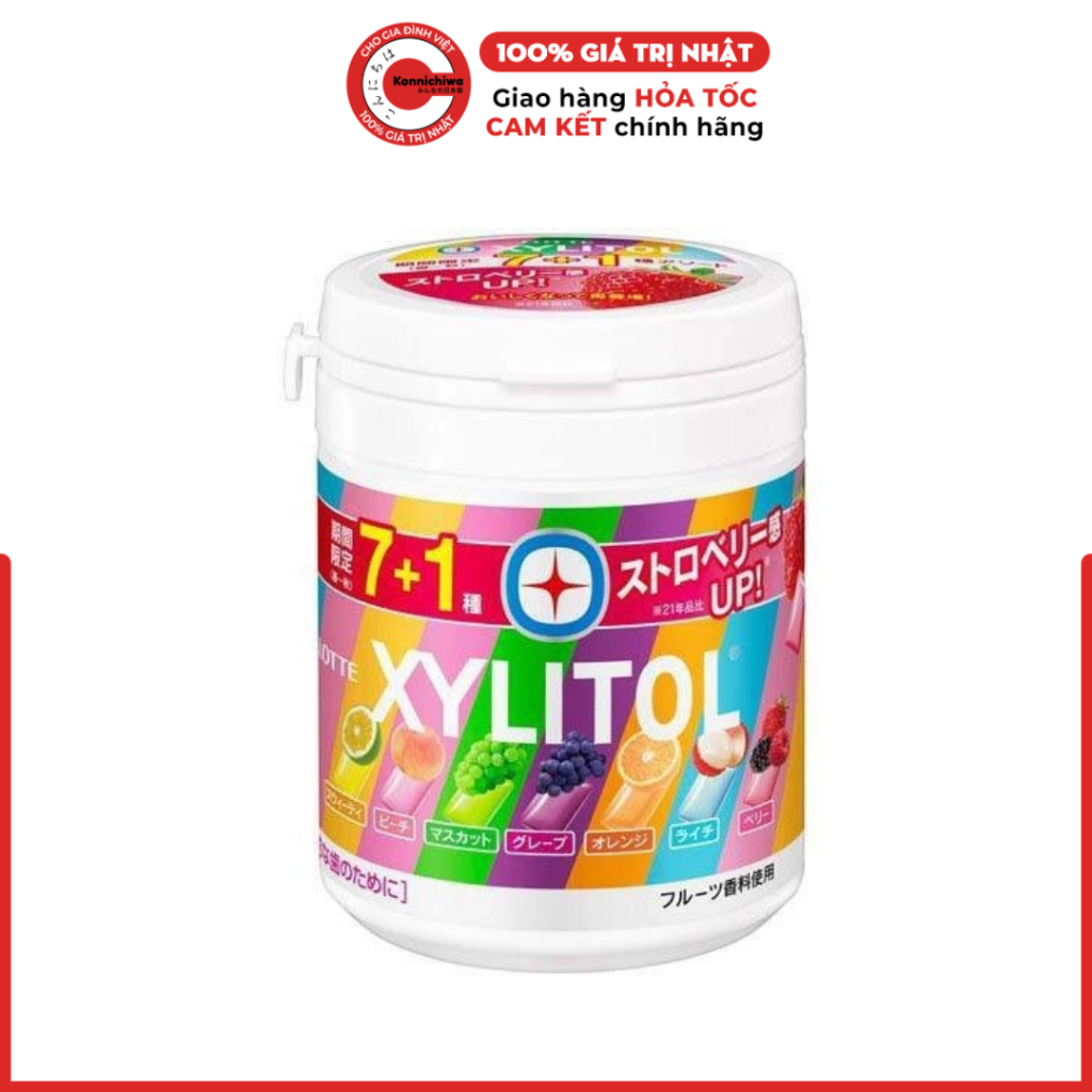Kẹo cao su Lotte Xylitol 7+1 mix vị trái cây hộp 133g hàng nội địa Nhật Bản - 4903333228577 ...