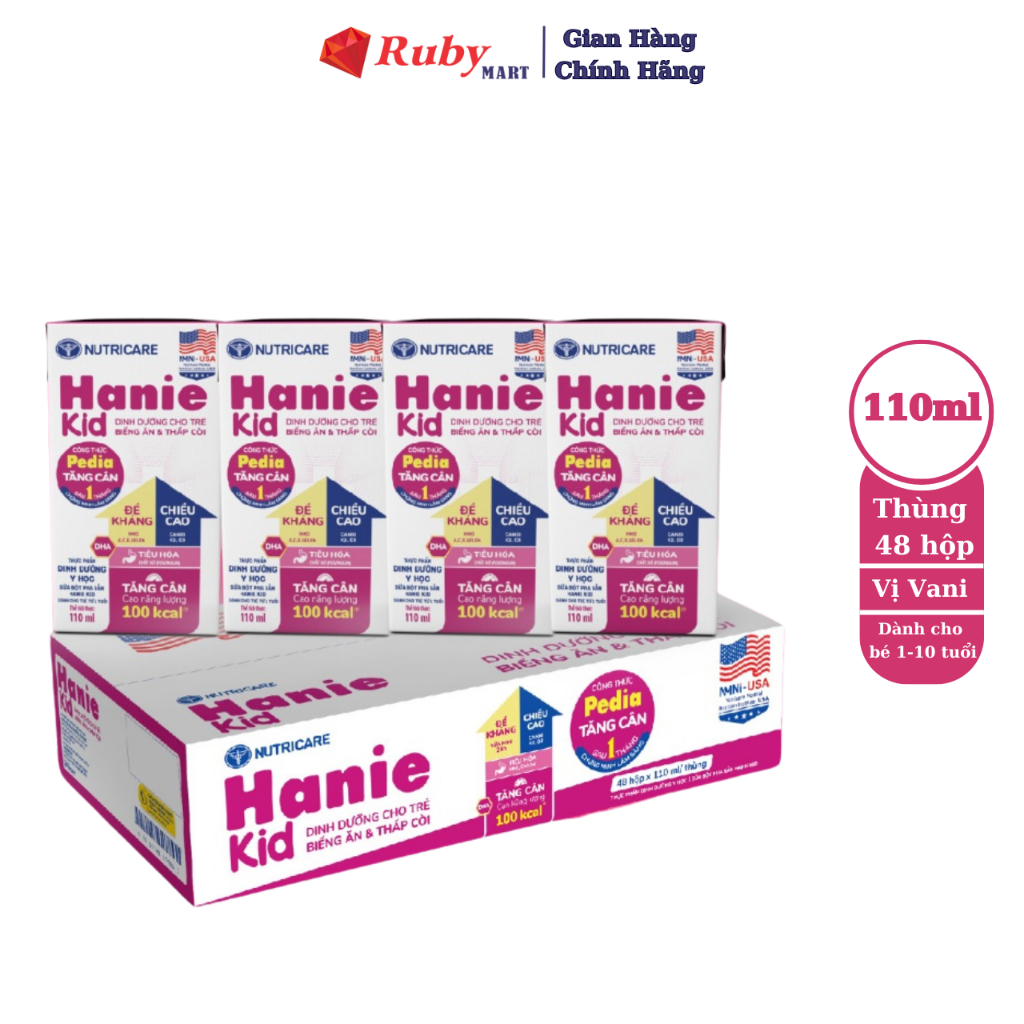 Sữa bột pha sẵn Nutricare Hanie Kid 110ml cho trẻ biếng ăn suy dinh ...