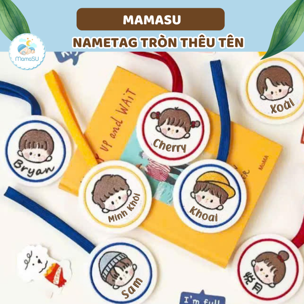 (THÊU TÊN) Nametag Tròn Thêu Tên Theo Yêu Cầu, Thẻ Tên Treo Balo, Tag ...