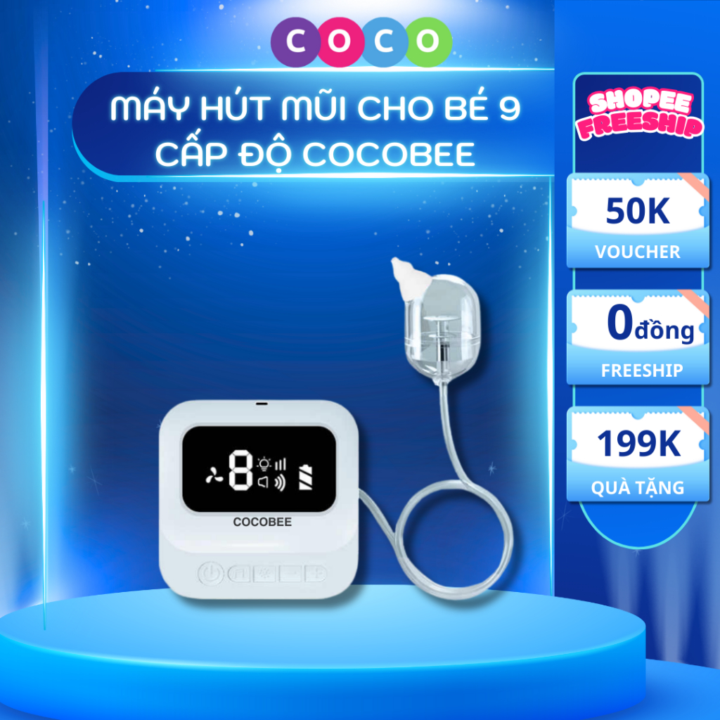 Máy hút mũi cho trẻ sơ sinh chính hãng COCO COCOBEE, dụng cụ hút mũi cho bé 9 cấp độ hút mạnh có ...
